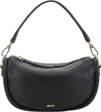 Abro Cuir sac à épaule bandoulière Crossbody Bag Willow Black/Gold noir