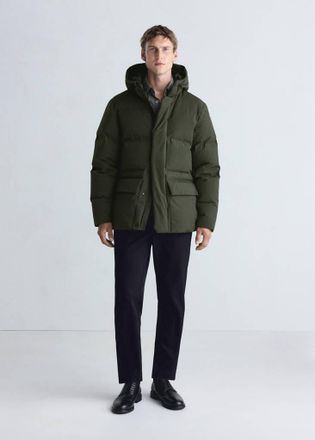 Mango Wasserdichte, wattierte Daunenjacke dunkelgr&uuml;n - Herren - XL - MANGO MAN