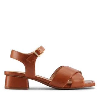 Clarks Damen Serina35 Cross Sandale, Tan Leather, 39.5 EU