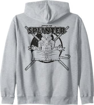 Teenage Mutant Ninja Turtles TMNT Splinter Radical Rat Ninja Schablone Graffiti Pose Retro Kapuzenjacke