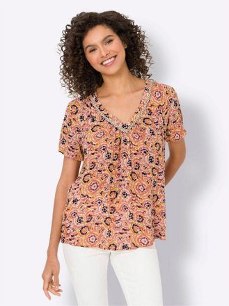 Heine Klassische Bluse Druckbluse Kurzarm