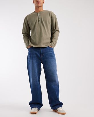 Tommy Jeans Theo - Jean baggy - Bleu fonc&eacute; d&eacute;lav&eacute;