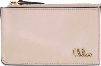Chloé logo zip wallet - Tons neutres