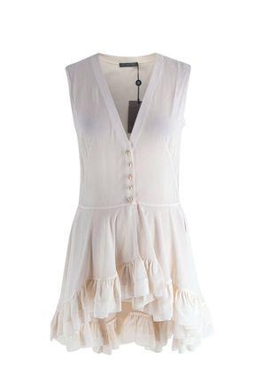 Alexander McQueen Cream Sleeveless Silk Blouse Size XS