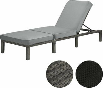 SVITA PEACH Gartenliege Sonnenliege Polsterauflage Klappbar Polyrattan Schwarz
