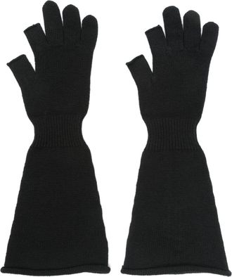 Rick Owens Lange Handschuhe - Schwarz