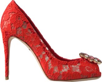 Dolce & Gabbana Spitzen Peeptoe Pumps mit hohem Absatz