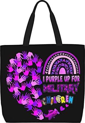 Generic Sac Fourre-Tout Purple Up Military Kids Mois De LEnfant Militaire Sac Fourre Tout Femme Avec Poign&eacute;es Pliable Sacs En Toile &Eacute;paule, Pour &Eacute;cole, Femmes