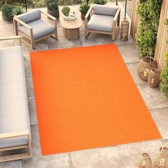 Tapiso Mono Tapis Poil Court Intérieur Design Moderne Orange Motif Uni Tapis Salon Chambre Adulte Salle à Manger Cuisine Résistant Extérieur Oeko-TEX 240 x 3