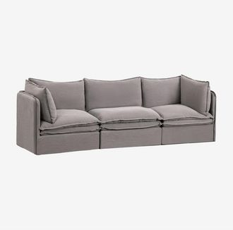 Sklum Sklum - Grace 3-teiliges modulares Sofa aus Leinen und Baumwolle