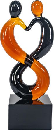 Cristalica Glasfigur Glasskulptur Liebe Amber/Transparent Höhe ca. 11cm Handarbeit