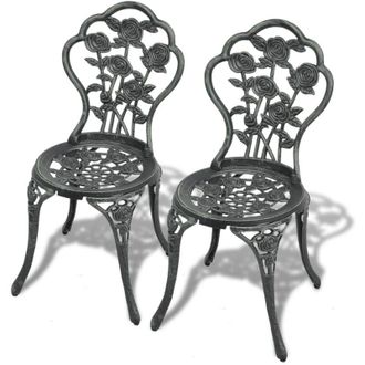 vidaXL Vidaxl - Chaises de bistro lot de 2 Aluminium coul&eacute; Vert