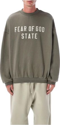 Fear of God Homme, Sweatshirts et sweats &agrave; capuche, Vert, Taille: XS Vintage Fit Fleece Crewneck