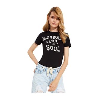 One Teaspoon Schwarzes RocknRoll T-Shirt - - Tops - Damen - Schwarzk - XS