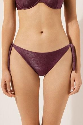Calzedonia Bikinihose Mit Schleifen Golden Glow Bordeaux
