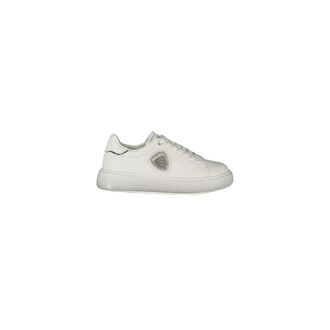 Blauer Silberne Strass Leder Sneakers - - Shoes - Damen - Wei&szlig; - 36 EU