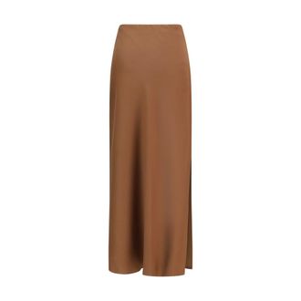 Brunello Cucinelli Womens Brown Acetate Midi Skirt