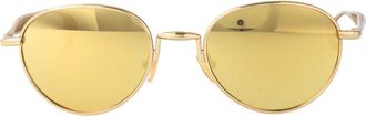 Bottega Veneta unisex, Accessoires, Jaune, Taille: 50 MM Panthos Round Lunettes de soleil