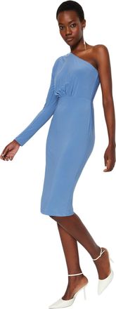 Trendyol Trendyol Damen Gerade Midi Lange &Auml;rmel L&auml;ssig/L&auml;ssig Schlank Kleid
