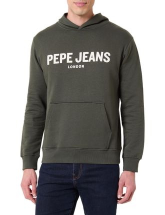 Pepe Jeans London Herren M Big Logo Hoodie Sweatshirt, Gr&uuml;n (Myrt Gr&uuml;n), L