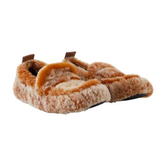 Acne Studios Womens Shearling Ballet Flat Orange