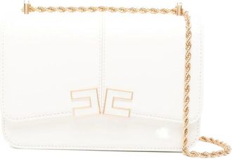 Elisabetta Franchi Femme, Sacs, Beige, Taille: ONE Size Sac bandouli&egrave;re avec d&eacute;tail logo