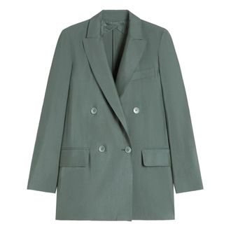 Max Mara Doppelreihiger Blazer aus Wolle und Seide - - Jackets - Damen - Gr&uuml;n - M