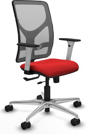 Piqueras y Crespo Roter Schreibtischstuhl mit wei&szlig;en und schwarzen Armlehnen, h&ouml;henverstellbare Lendenwirbelst&uuml;tze, ausgestattet mit Syncro/Traslack und Schneideschaum,