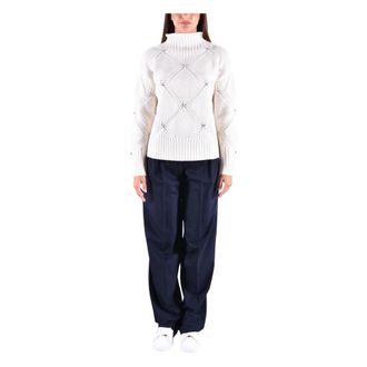 KANGRA Maglia Collo Lupetto - - Knitwear - Damen - Wei&szlig; - S