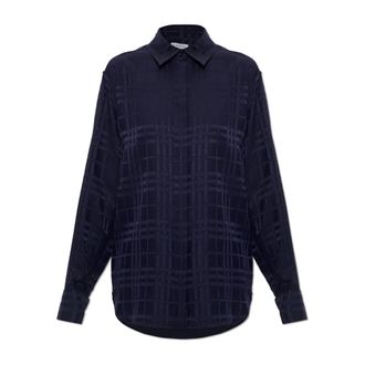 Burberry Chemise Dorothea en soie - Femme - Blouses et Chemises - Bleu - Taille: 38 FR