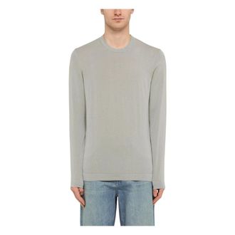 Drumohr Grauer Superlight Frosted Pullover - - Tops - Herren - Grau - L