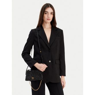 Pinko Handtasche PINKO Double Mini Pelle Ai 25-26 PLTT 105359 A2WF Schwarz