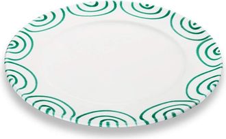 Gmundner Keramik Speiseteller Gourmet Durchmesser : 29 cm Grüngeflammt Geschirr, handgemacht in Österreich