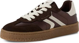 Tamaris Plateausneaker TAMARIS, Damen, Gr. 37, braun, Glattleder, Veloursleder, kontrastfarbene Details, metallic, Schuhe Plateausneaker, Freizeitschuh, Halbs