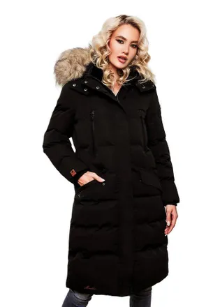 Marikoo Schneejacke Marikoo Schneesternchen Damen Winter Steppjacke B890 langer Parka mit abnehmbarer Kapuze