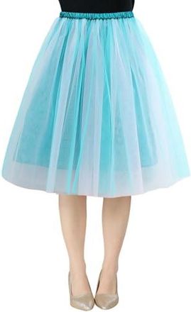 Generic Jupe Tulle Femme Tutu Jupe Jupes Femme Haute Taille Fluide - De F&ecirc;te en Maille D&Eacute;t&eacute; Parfaite pour Sortie Scolaire, Plage Ou C&eacute;l&eacute;bration