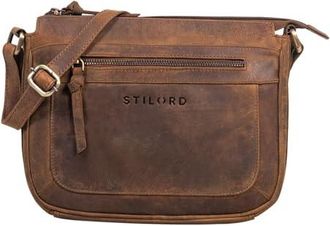 STILORD Philine Petit Sac Bandouliere Femme Cuir Veritable Marron Sac a Main Port&eacute; &Eacute;paule &Eacute;l&eacute;gant Besace Crossbody Tendance et L&eacute;ger avec Sangle R&eacute;glable Comp