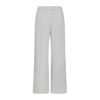 Forte_Forte Baumwollweite Hosenbeine - - Trousers - Damen - Grau - M