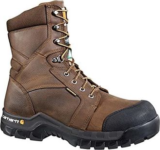 Carhartt Work in Progress Mens CSA 8-inch Rugged Flex Wtrprf Insulated Work Boot Comp Safety Toe CMR8939 Industrial, Dark Brown Oil Tanned, 9.5 W US