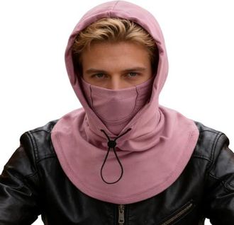 Generic Chapeau de cyclisme dhiver - Cagoules coupe-vent, chaud, chapeau respirant pour temps froid avec couvre-visage | Pour le travail, le snowboard, la lug