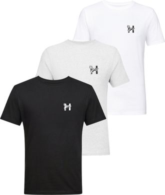 Henleys Triphen T-Shirt f&uuml;r Herren(3er-Pack) (Wei&szlig;/Schwarz/Grau)