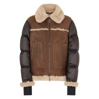 Moncler Argens Kurze Daunenjacke - - Jackets - Herren - Braun - 3XL