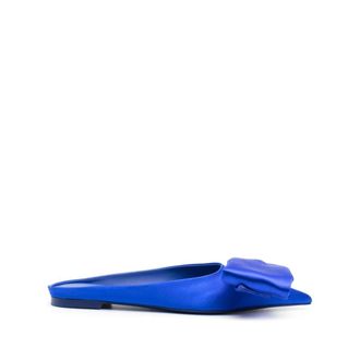 Ferragamo Asymmetric Bow Satin Mules - - Shoes - Damen - Blau - 36 EU
