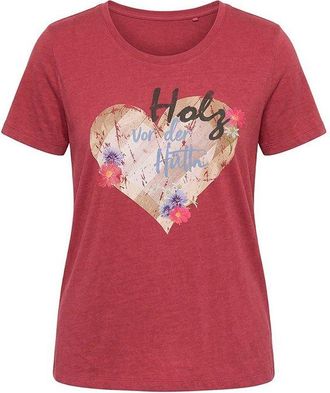 Ulla Popken T-Shirt T-Shirt Herz Classic Rundhals Halbarm