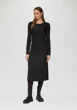 s.Oliver Midikleid Kleid Glitzerndes Jersey-Kleid mit Knotendetail