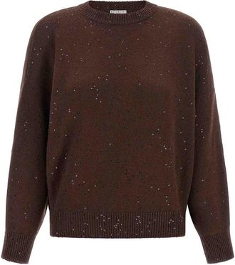 Brunello Cucinelli Rundhalspullover - Braun