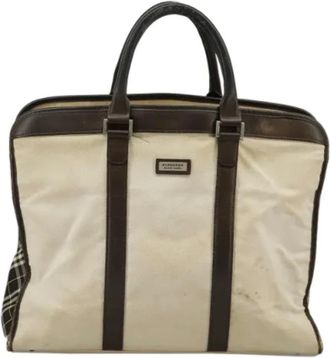 Burberry Pre-owned Toile sacs-main - Femme - Pre-owned - Blanc - Taille: ONE Size