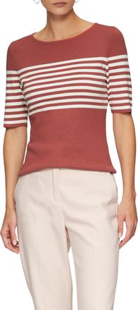 s.Oliver Gestreifter Slim-Fit-Pullover mit kurzen Ärmeln