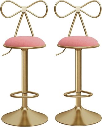 Generic Modernes 2er-Set Barhocker, 360&deg; drehbar und Verstellbarer Sitz f&uuml;r Kneipe, Caf&eacute; und Esszimmer, Barhocker/Grau/62-85 cm