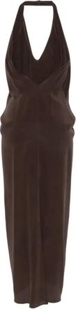 Alysi Femme, Robes, Brun, Taille: 38 FR Abito Seta Mano Sale Halter
